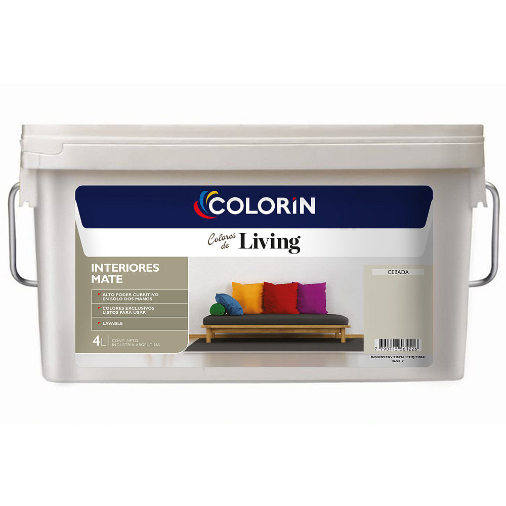 Pintura Látex Interior Cebada Mate 4 Lts Colorin - Easy