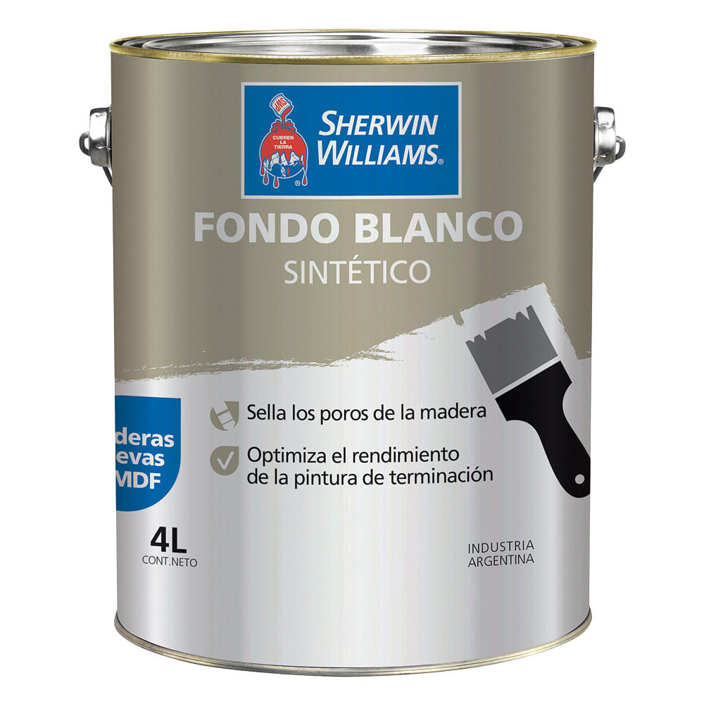 Fondo Sintetico Blanco Mate 4 Lts Para Madera Sherwin Williams - Easy