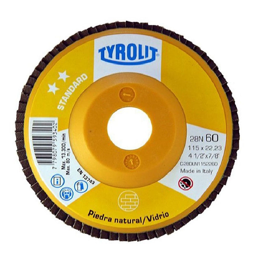 Disco Flap para Piedra Natural/Vidrio 115 Mm Tyrolit - Easy