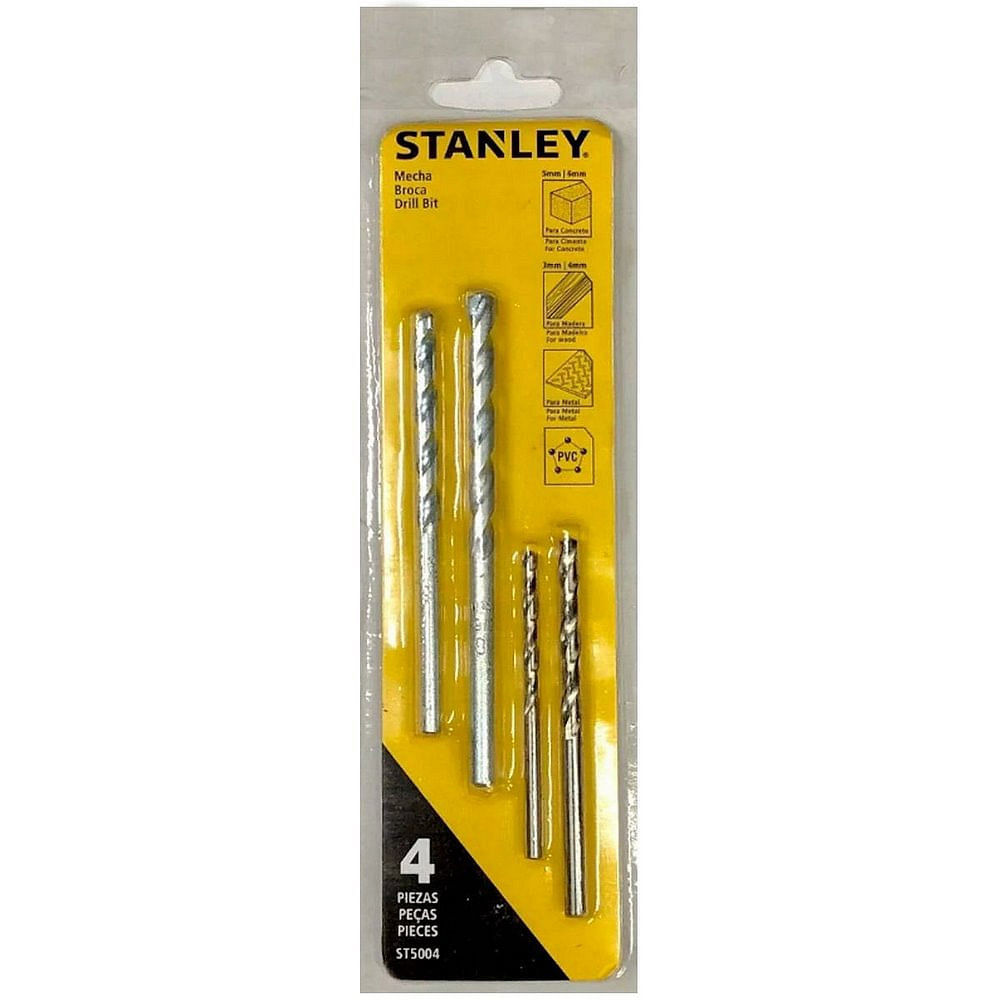 Set de Brocas para Cemento Madera Metal PVC 4 Piezas Stanley - Easy