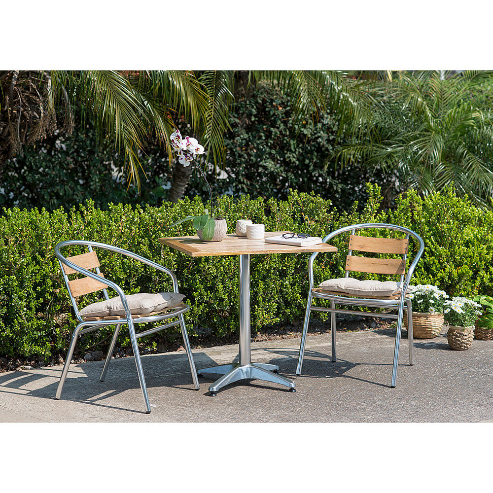 Silla Apilable De Aluminio Y Madera 5 Tablas - Easy