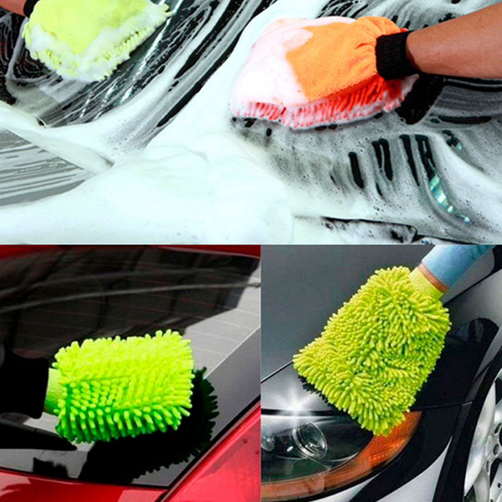 Manopla Limpieza Microfibra Naranja Albocar - Easy