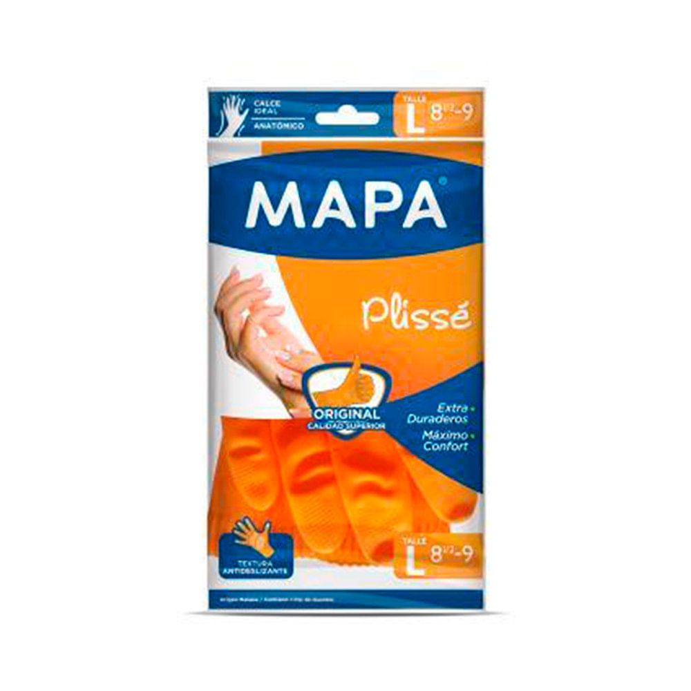 Guantes Plissé Satinado L Mapa - Easy