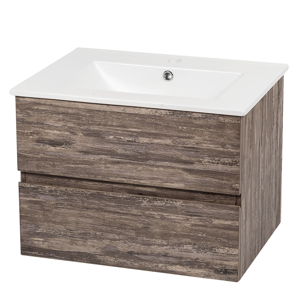 Vanitory 2 Cajones 80x45 Cm Melamina Marrón Jy-8015 Vessanti - Easy