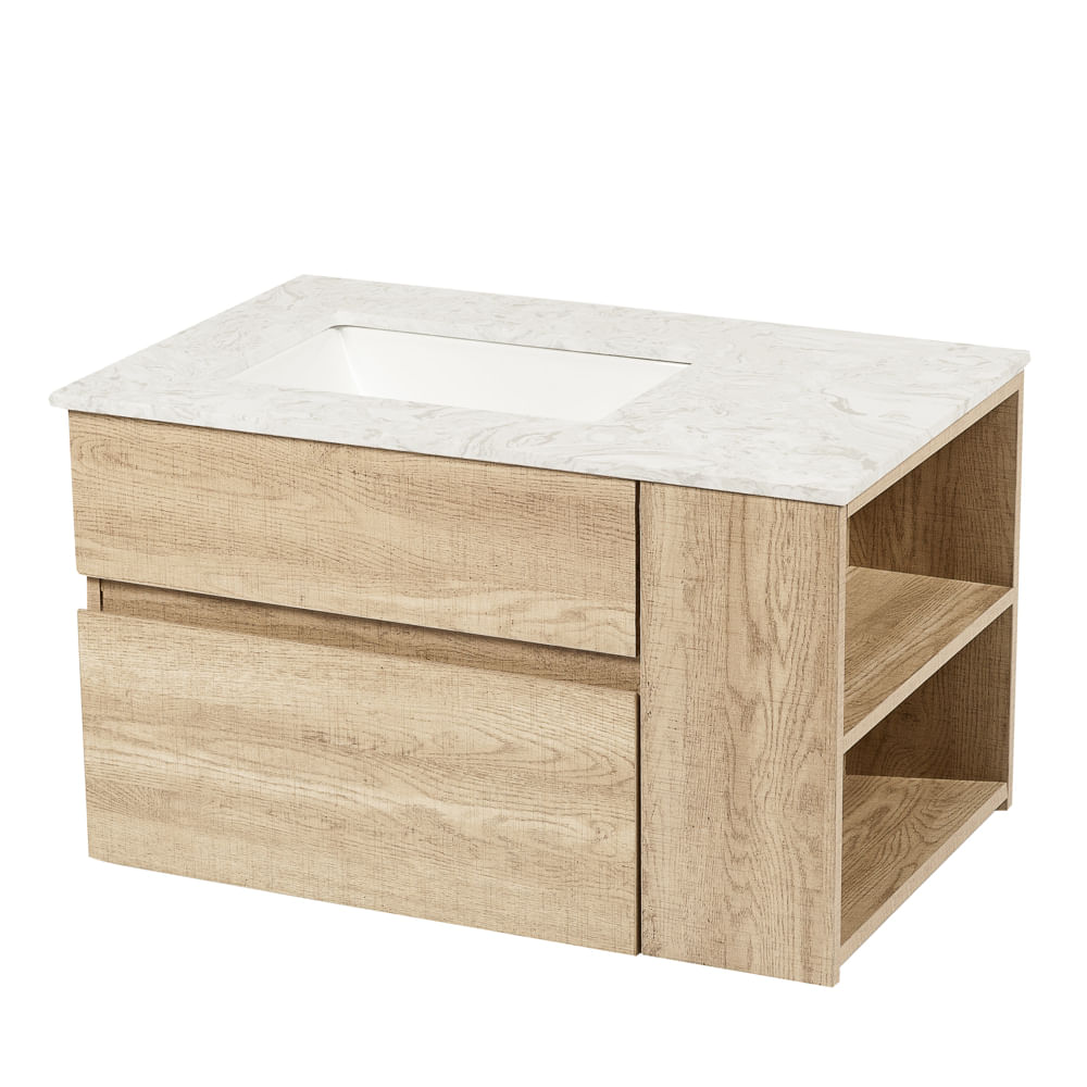 Vanitory con Mesada 76X48X45 Cm Melamina Marrón Jy-8013 Vessanti - Easy