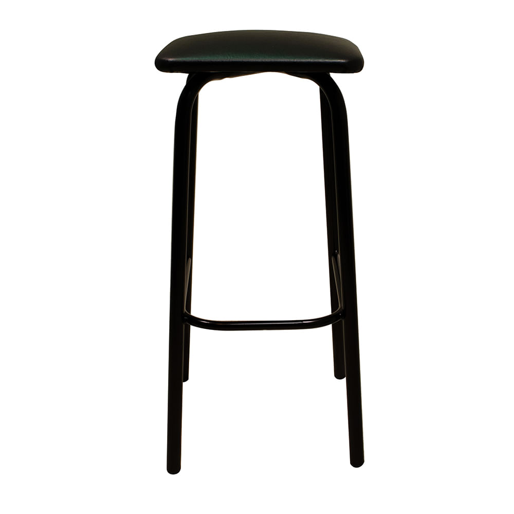 Banqueta Alta 75x34x30 Cm Cuerina Negra Dallas Dakot - Easy