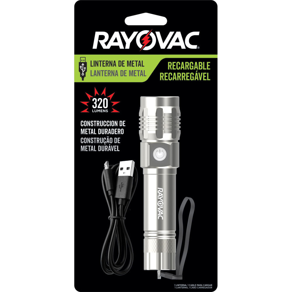 Linterna Recargable Metálica Aaax3 320 Lm Rayovac - Easy