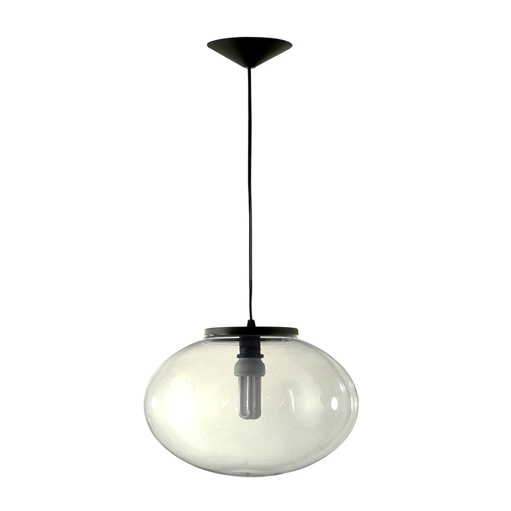 Colgante Globo Transparente 1 Luz E27 Negro Fuinyter - Easy