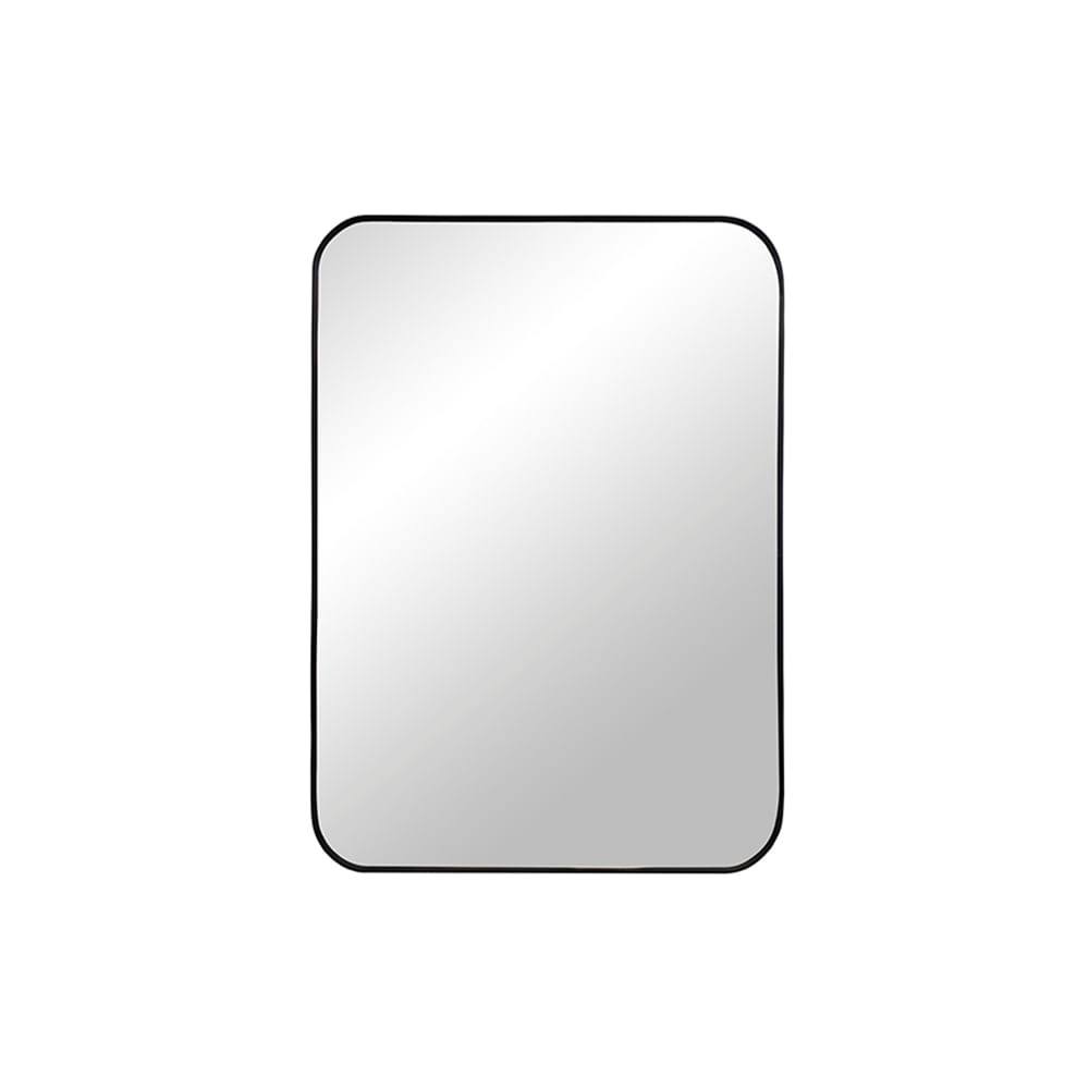 Espejo Rectangular 80x60 Cm Marco PVC Negro Black Reflejar - Easy