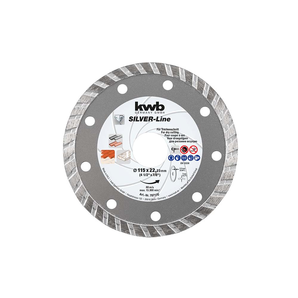 Disco Diamantado Turbo para Corte 115 x 22,23 Mm Silver Line Kwb - Easy