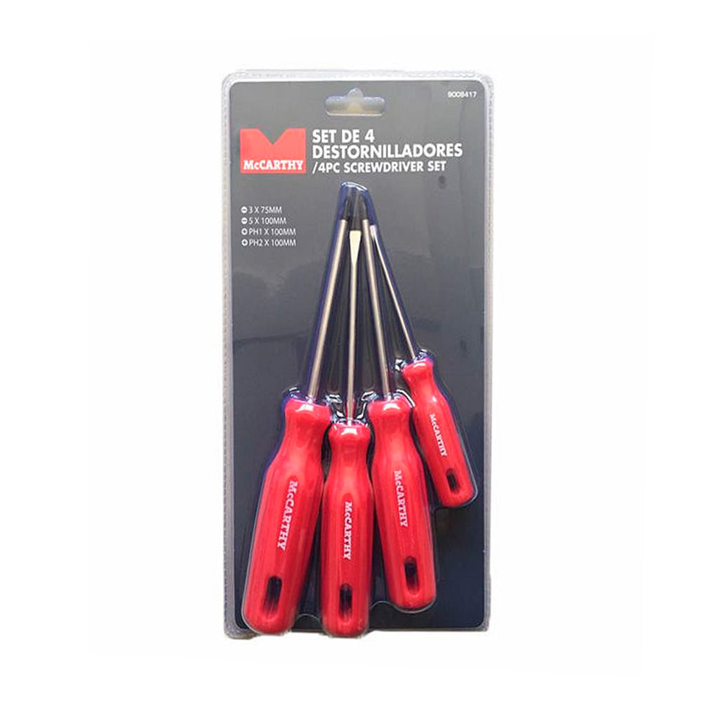 Set de Destornilladores Rojo 4 un. Mc Carthy easy.ar - Easy