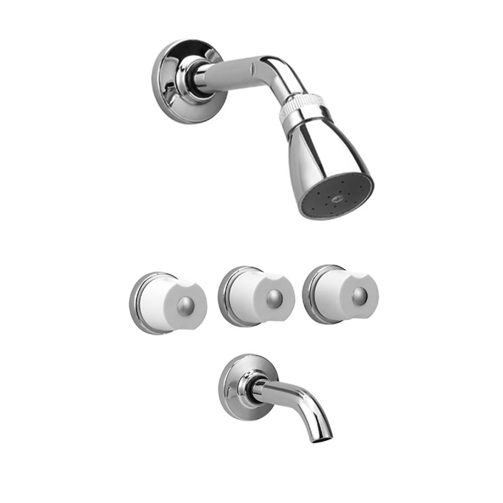 Ducha de Embutir Con Transferencia Malba Blanco/Cromo Peirano - Easy