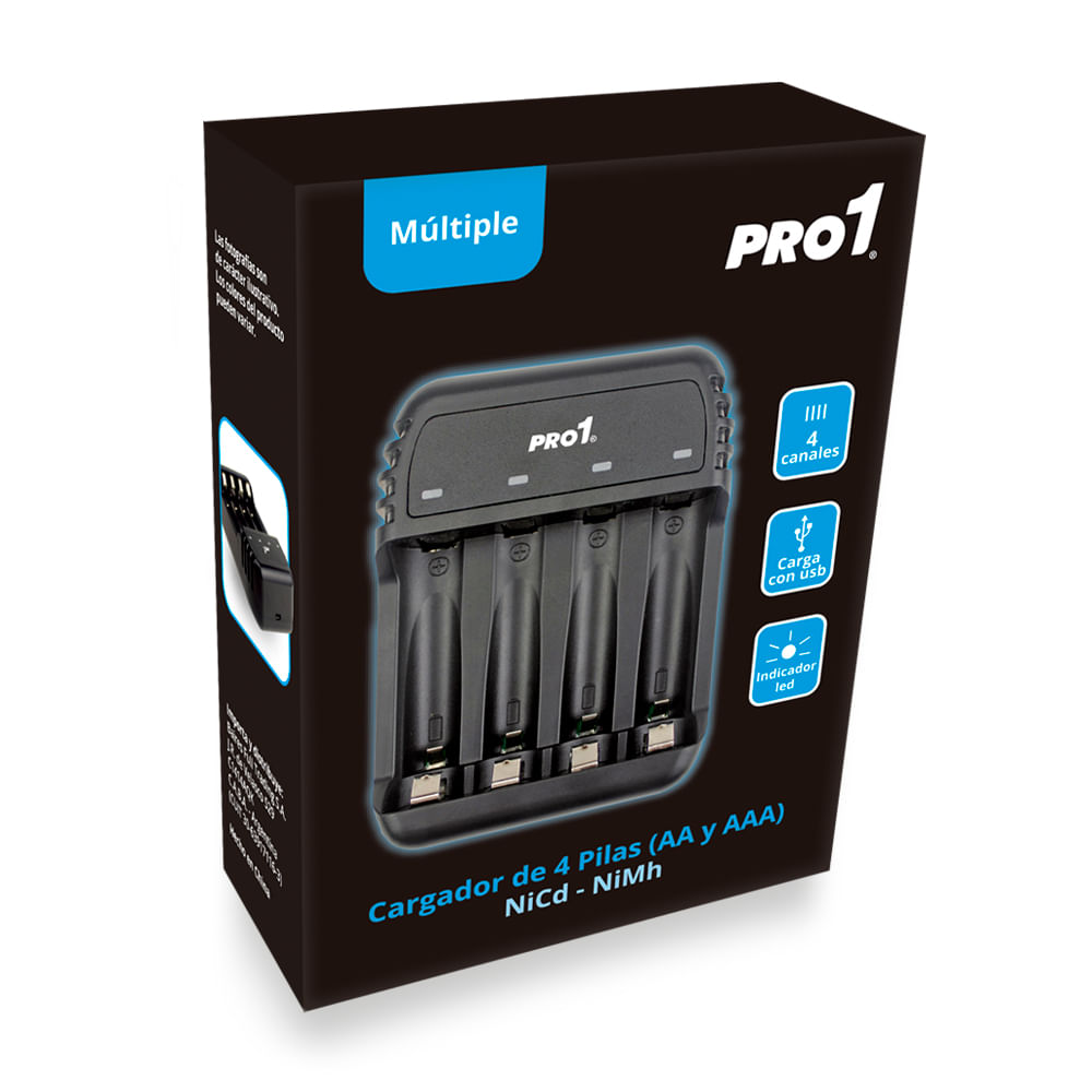 Cargador de Baterías AA/AAA 4 Canales PRO1 - Easy