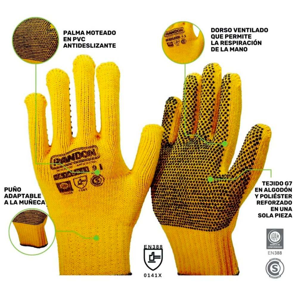 Guante Moteado Profesional Talla 8 Amarillo Randon - Easy