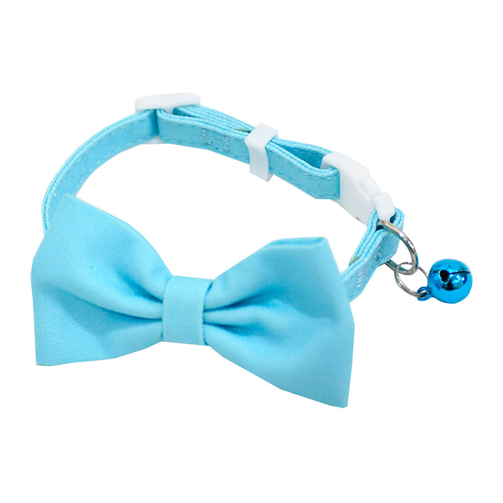 Collar Para Gatos 28x1 Cm Corbatín Celeste Pet's Fun - Easy
