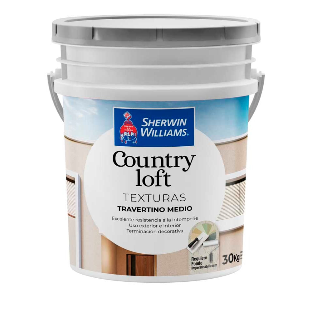Revestimiento Marfil Texturado Travertino 30 Kg Country Loft Sherwin ...