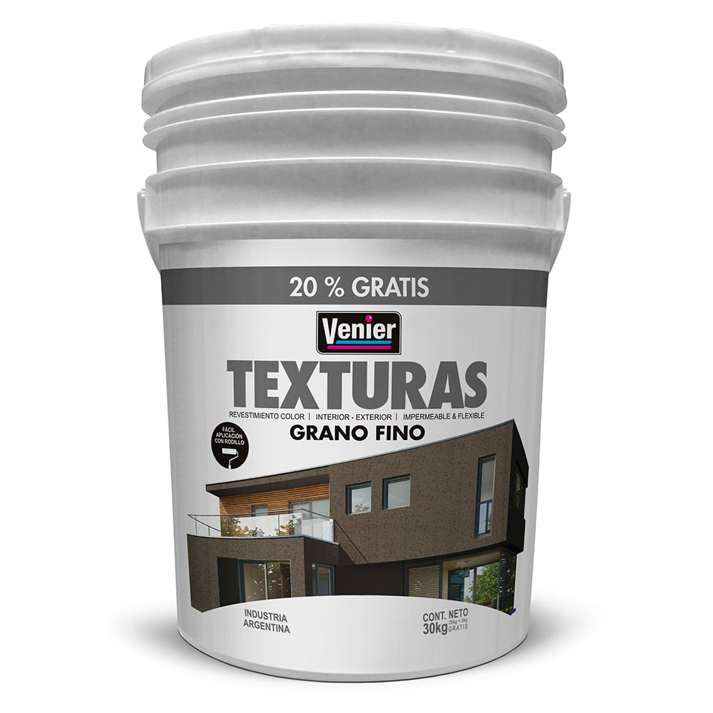 Revestimiento Texturado Corteza Mate Grano Fino 30 Kg Venier - Easy