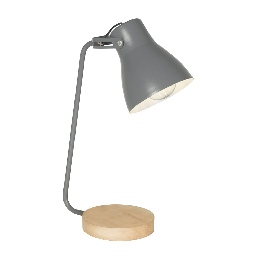 Lámpara Escritorio E27 Gris Madera Patik Don Bell - Easy