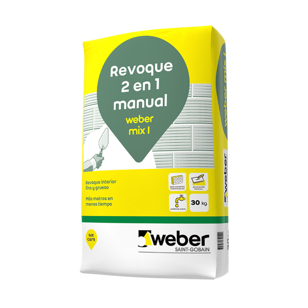 Revoque Interior Fino 2en1 30 Kg Weber - Easy