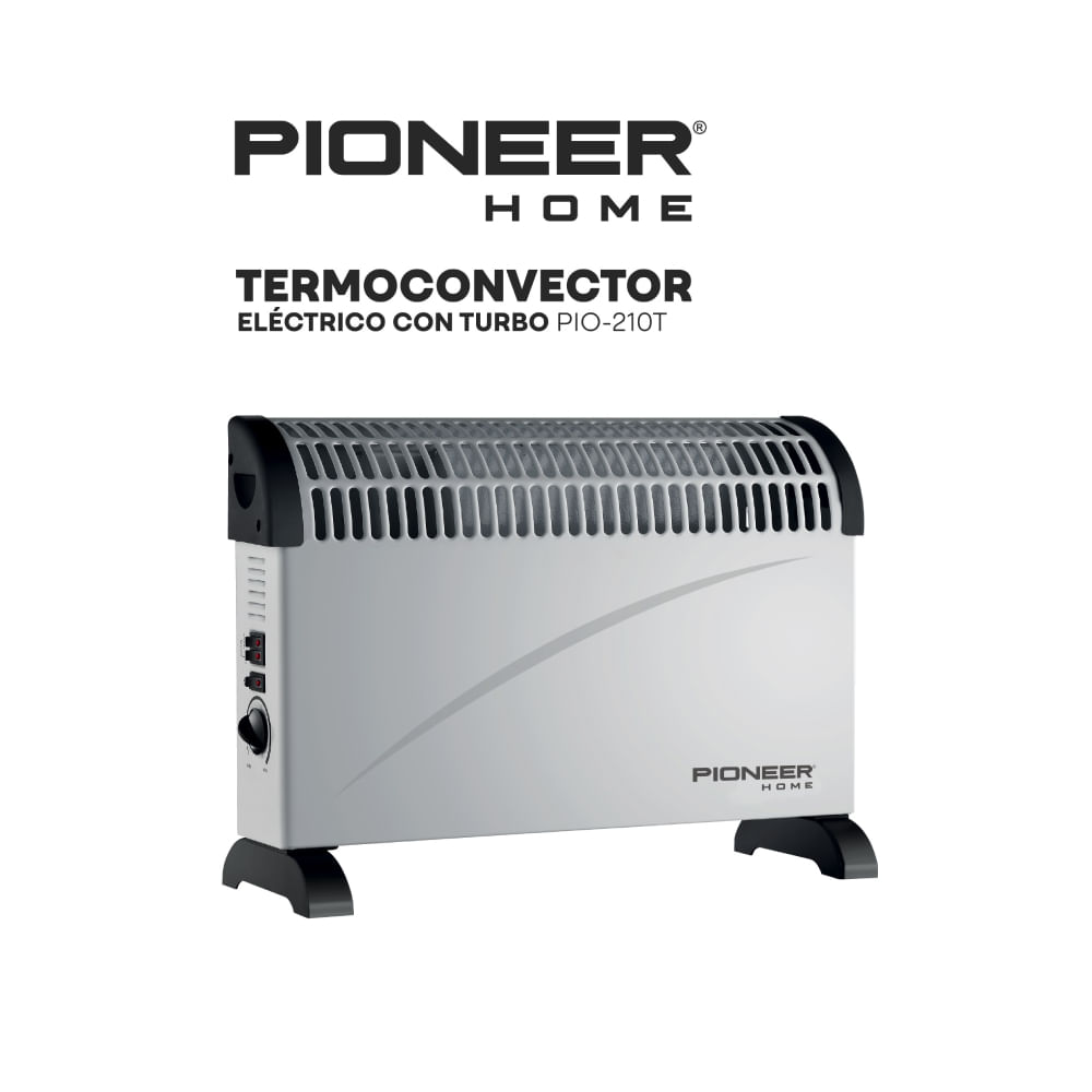 Termoconvector Eléctrico con Turbo 2000 W Blanco PIO-210T Pioneer Home ...