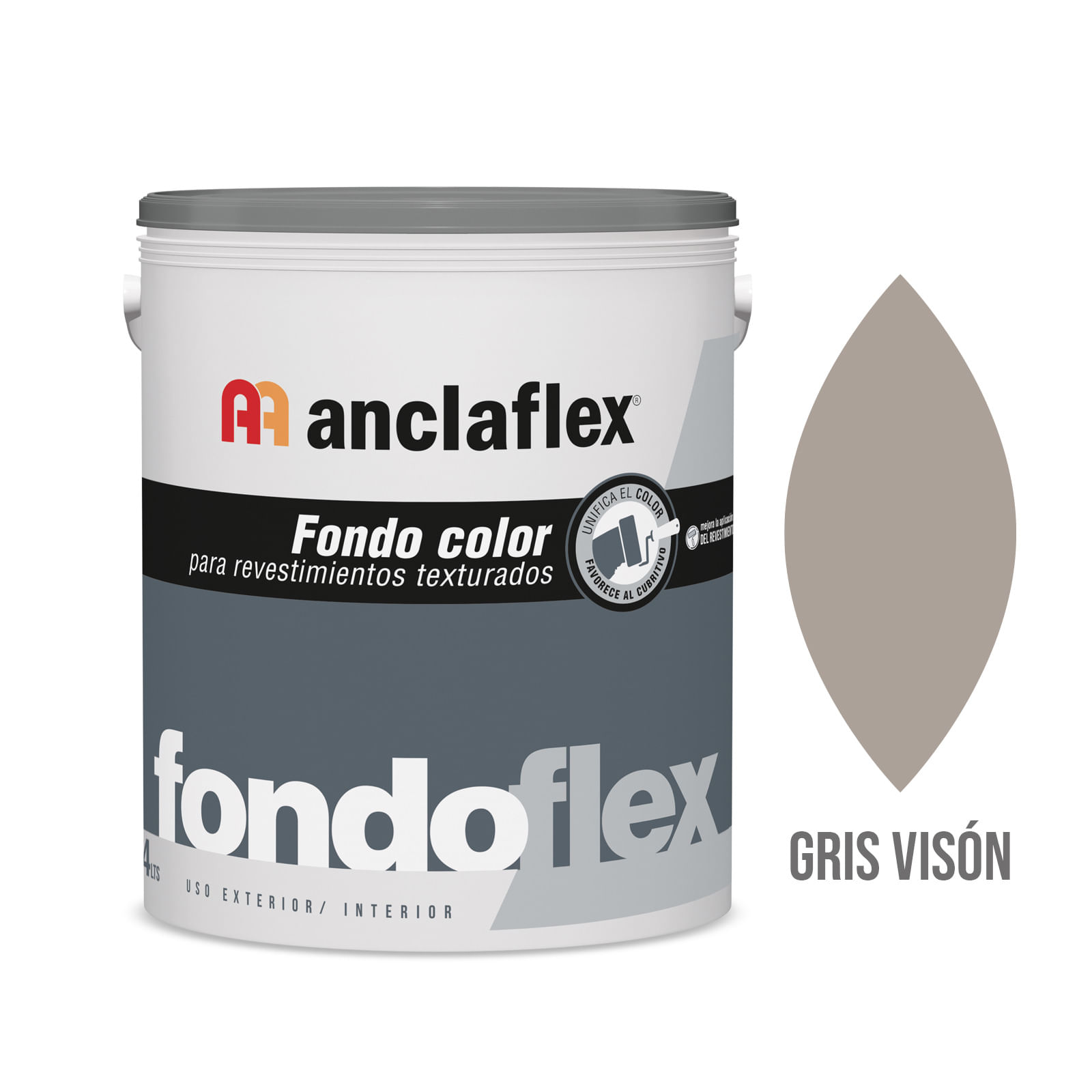 Base Revestimiento Fondoflex Gris Vison 4 Lts Anclaflex - Easy