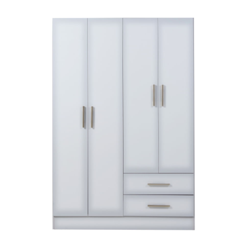 Placard 120x47x182 Cm Blanco 4 Puertas 2 Cajones Benevento Ricchezze - Easy