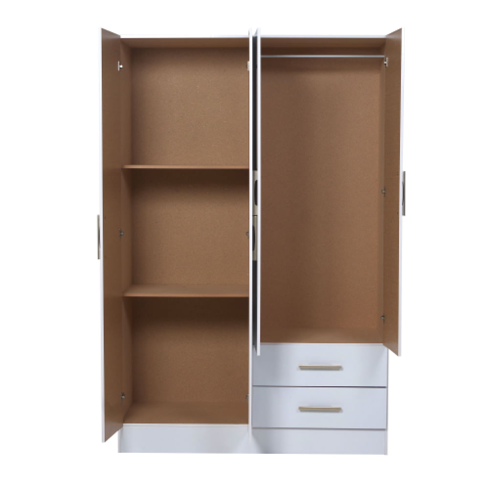 Placard 120x47x182 Cm Blanco 4 Puertas 2 Cajones Benevento Ricchezze - Easy