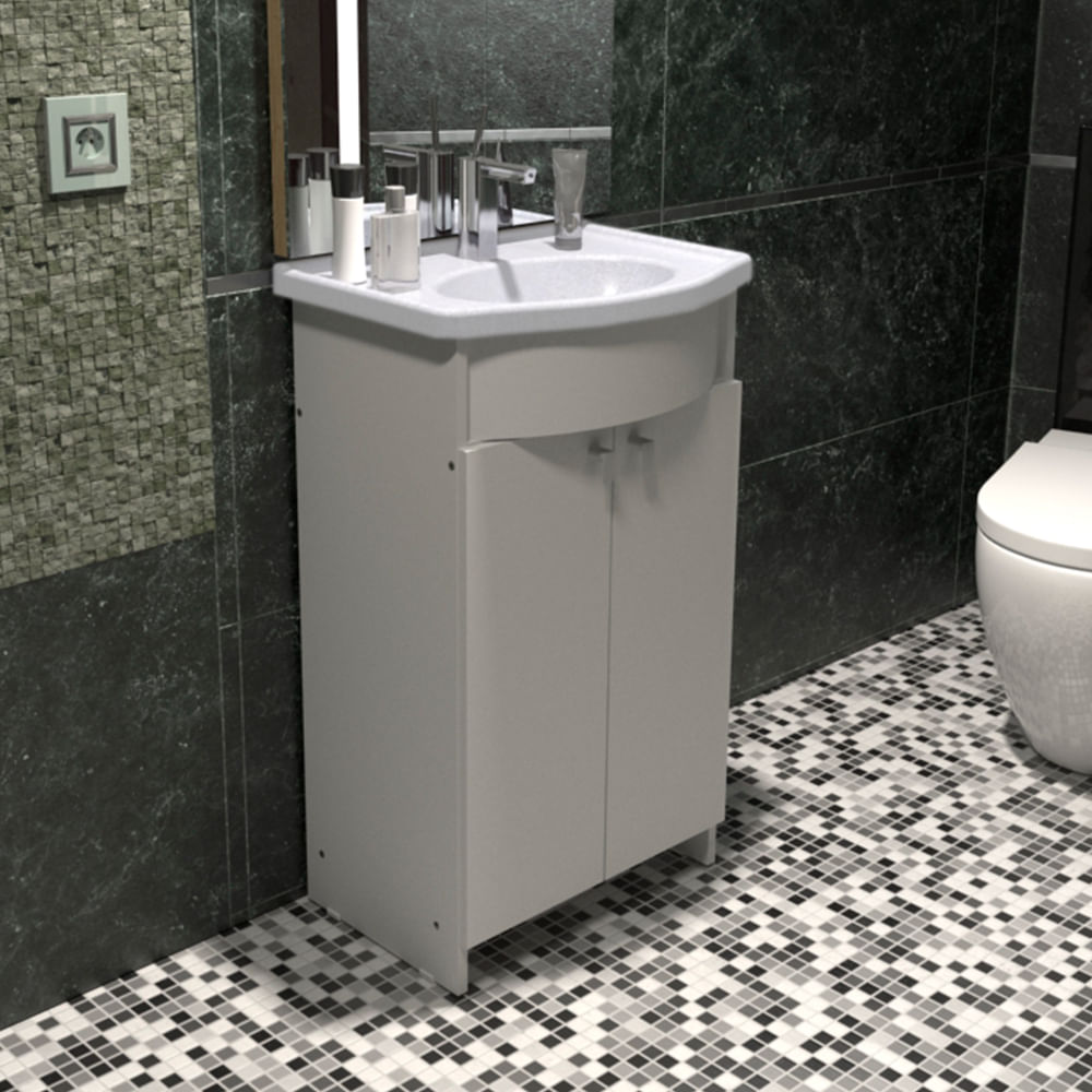 Vanitory 2 Puertas 80x40x50 Cm MDP Blanco CV321 Durafort - Easy