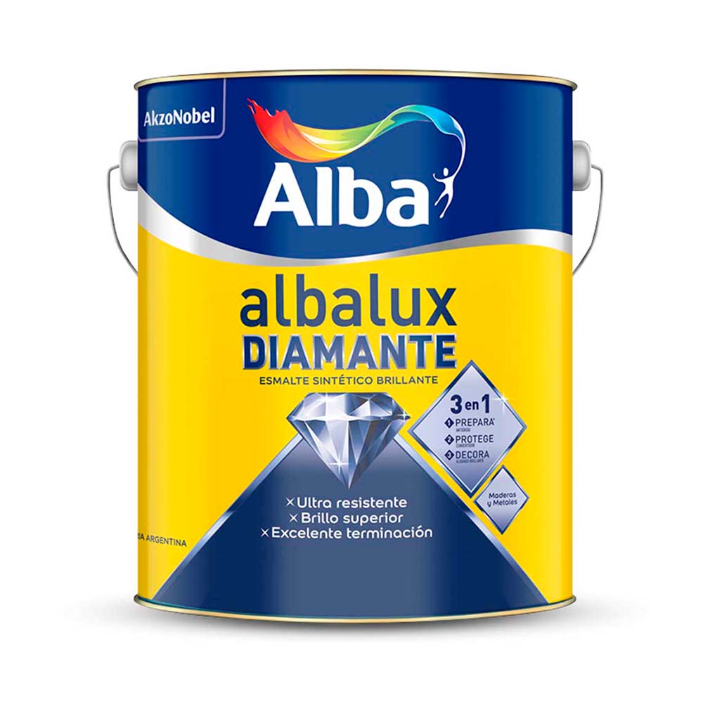 Esmalte Sintético Brillante Blanco 4 Lts Albalux Diamante Alba - Easy