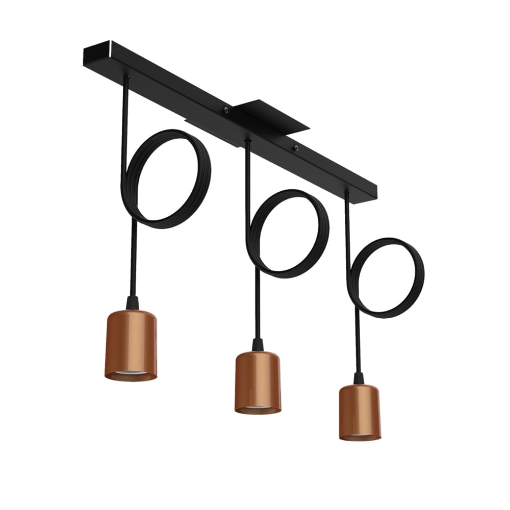 Colgante Bell 3 Luces E27 Cobre Spotsline - Easy