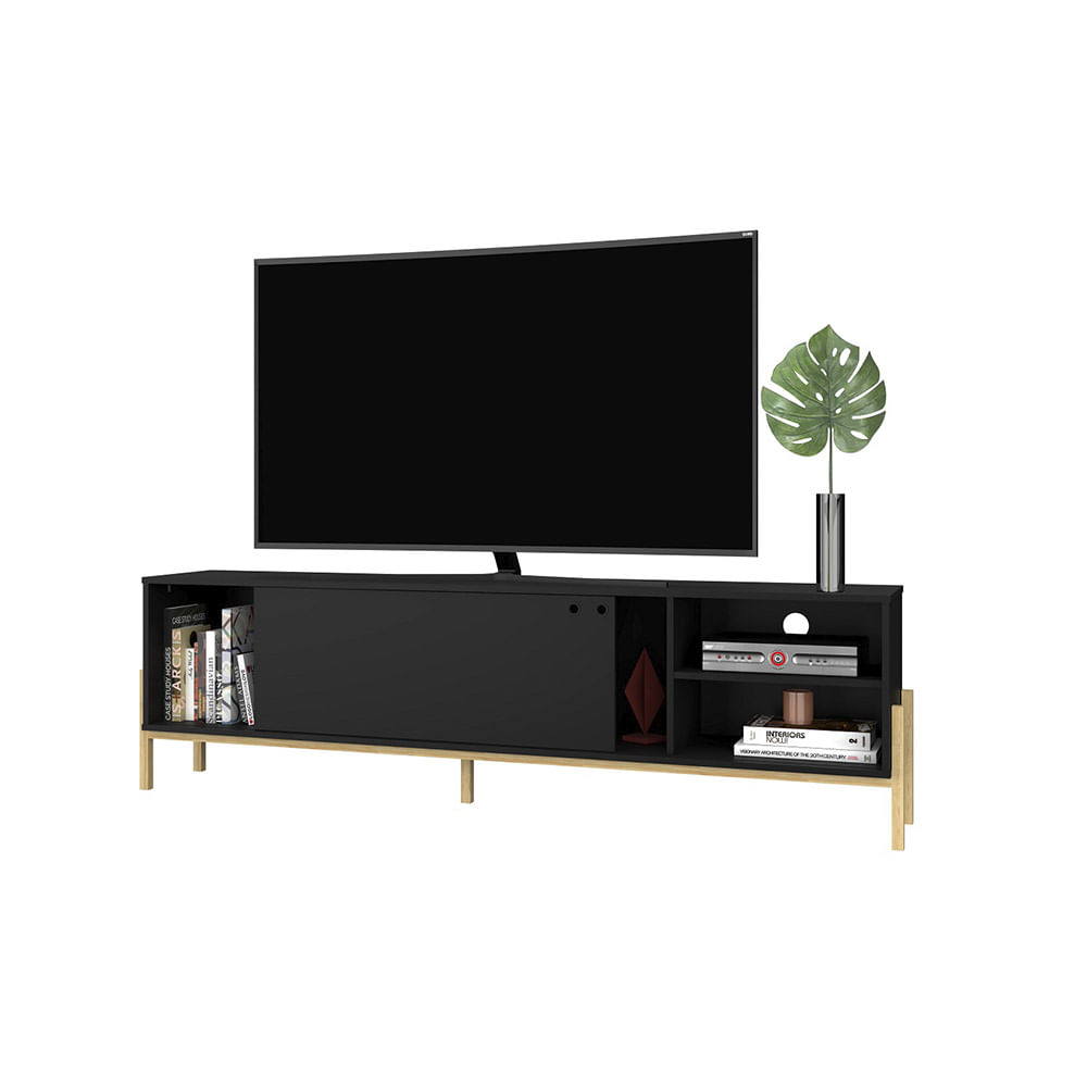 Rack para TV 185x51,5x33,5 Cm Melamina Negro Molly Midtown - Easy