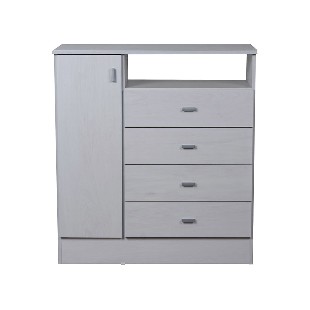 Cómoda 87x37x95 Cm Marrón Nevada 1 Puerta 4 Cajones Ecopack Ricchezze ...