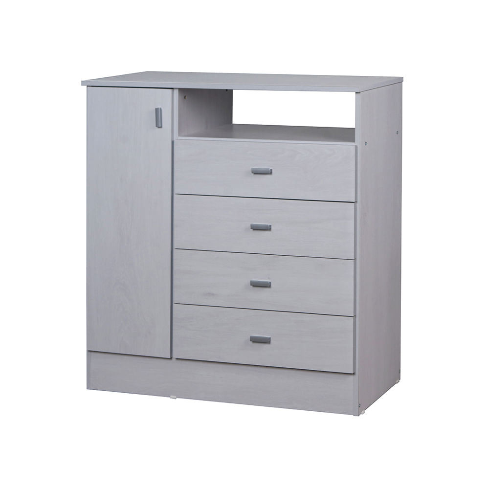 Cómoda 87x37x95 Cm Marrón Nevada 1 Puerta 4 Cajones Ecopack Ricchezze ...