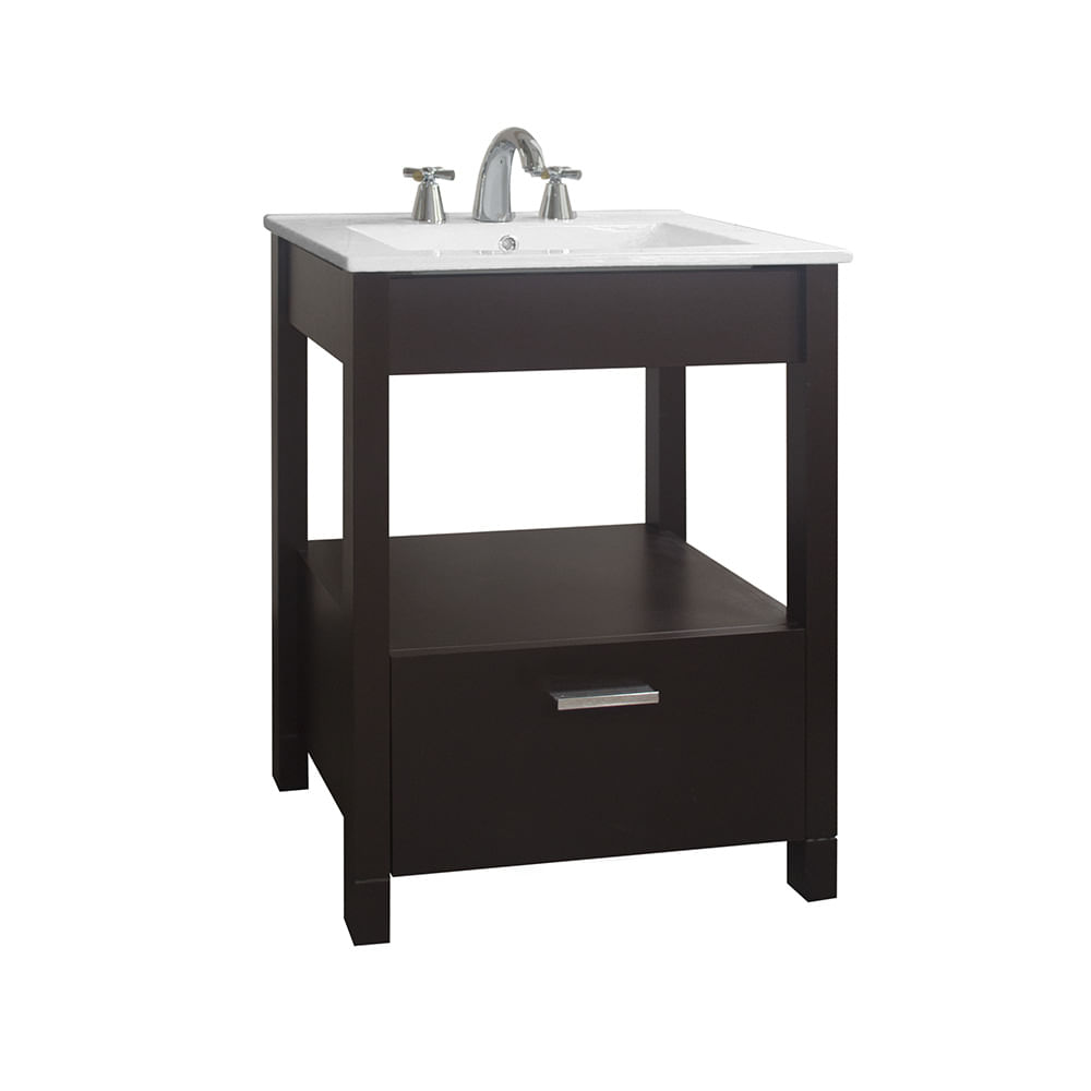 Vanitory 3 Agujeros 62x82x40 Cm Madera Maciza Wengue Mediterraneo Amube ...