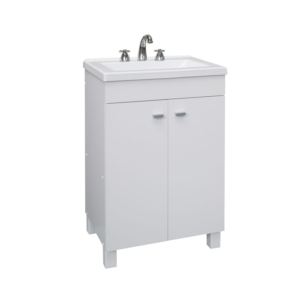 Vanitory de Pie 52x83x36 Cm Melamina Blanco Alba Amube - Easy