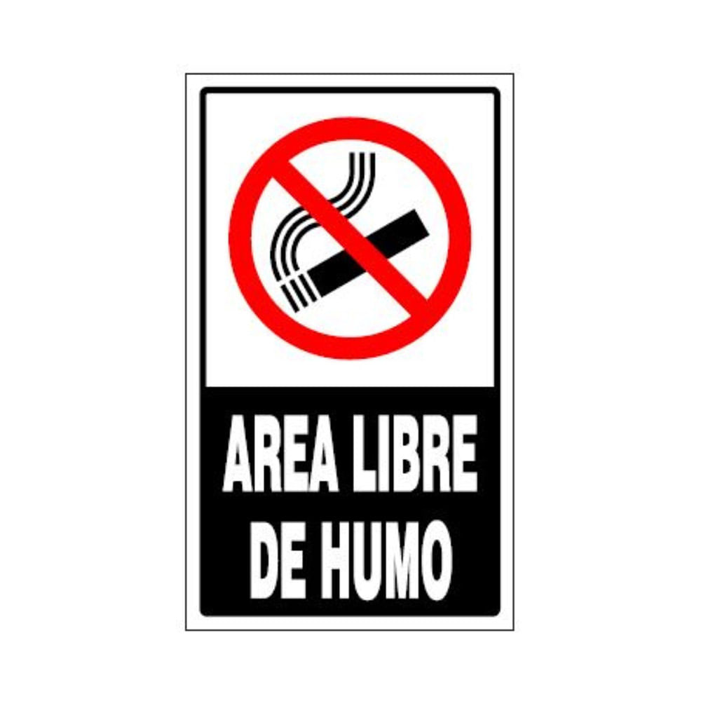 Cartel Autoadhesivo Area Libre De Humo 10X17 Cm Randon - Easy