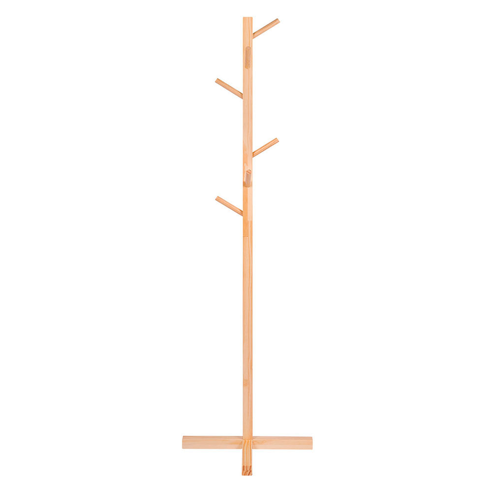 Perchero Vertical 8 Ganchos 157x45 Cm Madera Natural Cotidiana - Easy