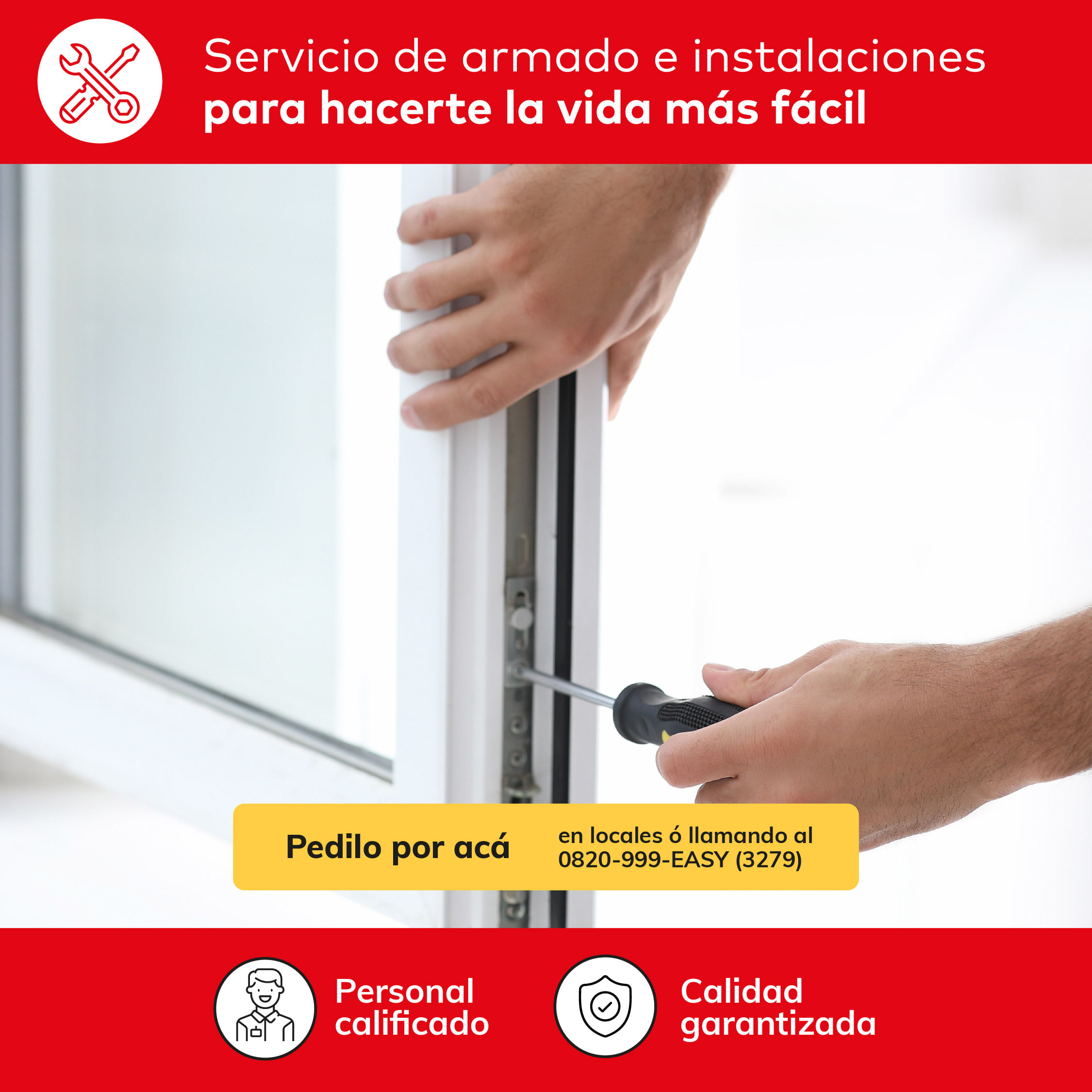 Instalación Ventana sin remocion de 1,20 a 1,64 m2 - Easy Caba-Gba - Easy