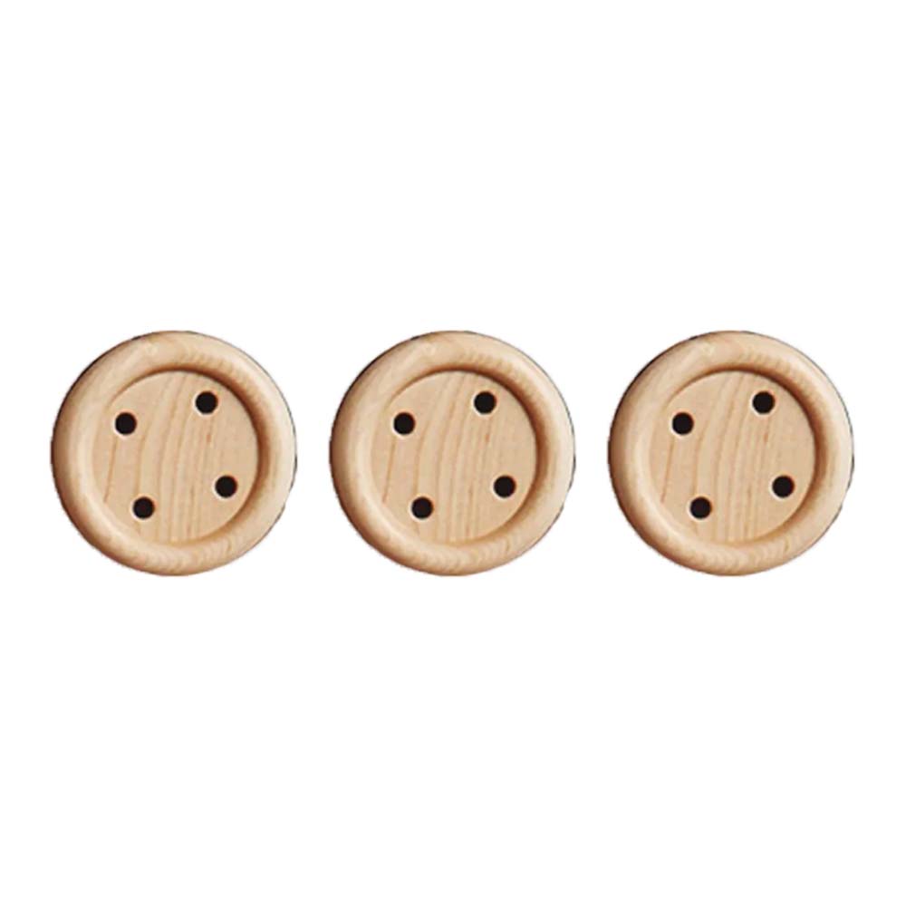 Perchero de Pared Redondo 20x7x20 Cm Madera Beige 3 Un Dansk - Easy