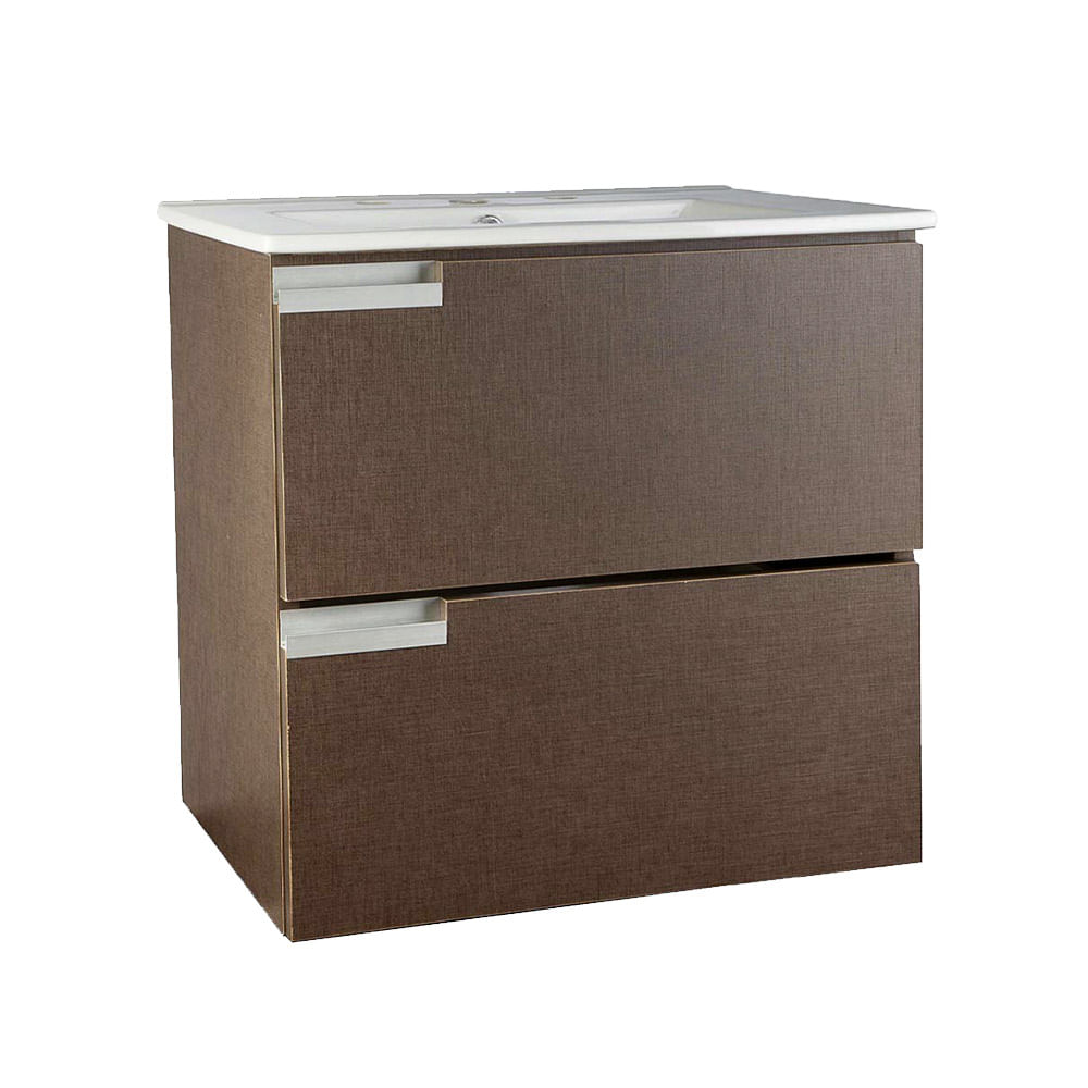 Vanitory 2 Cajones 59.5x61x46.9 Cm Melamina Marrón Ravena ABC Muebles ...
