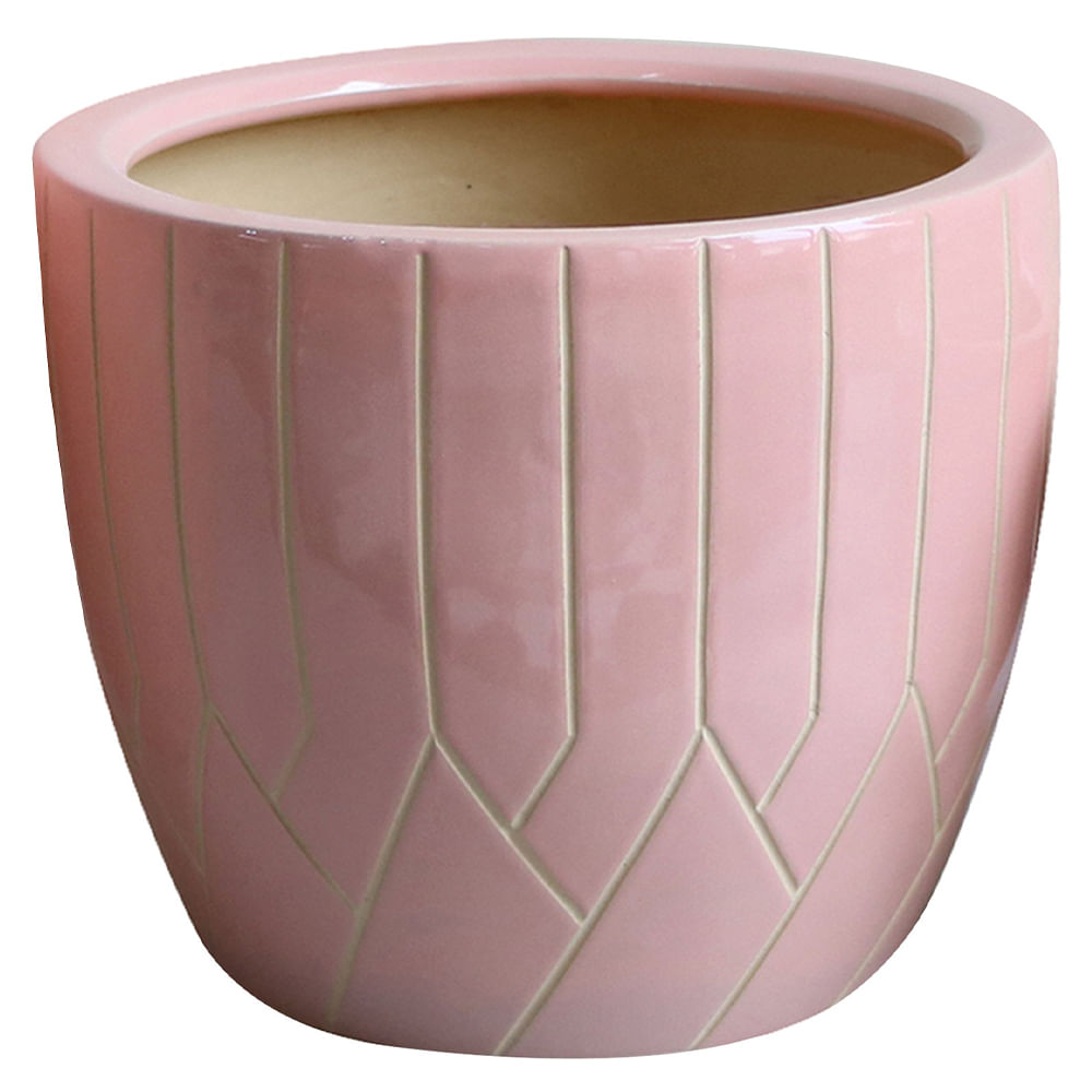 Maceta Cerámica Miriam Rosada 15cm Outzen easy.ar - Easy