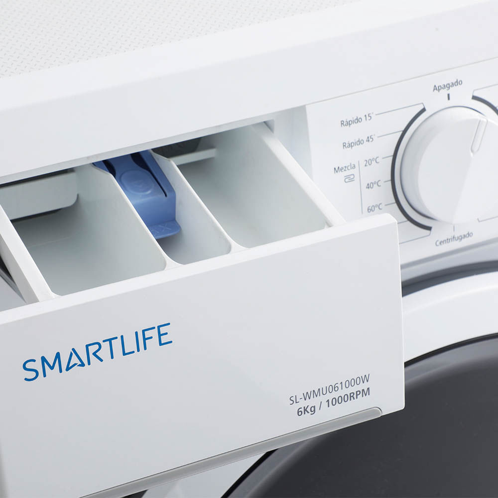 Lavarropas 6 Kg 1000 Rpm Carga Frontal Blanco SL-WNU061000W Smartlife - Easy