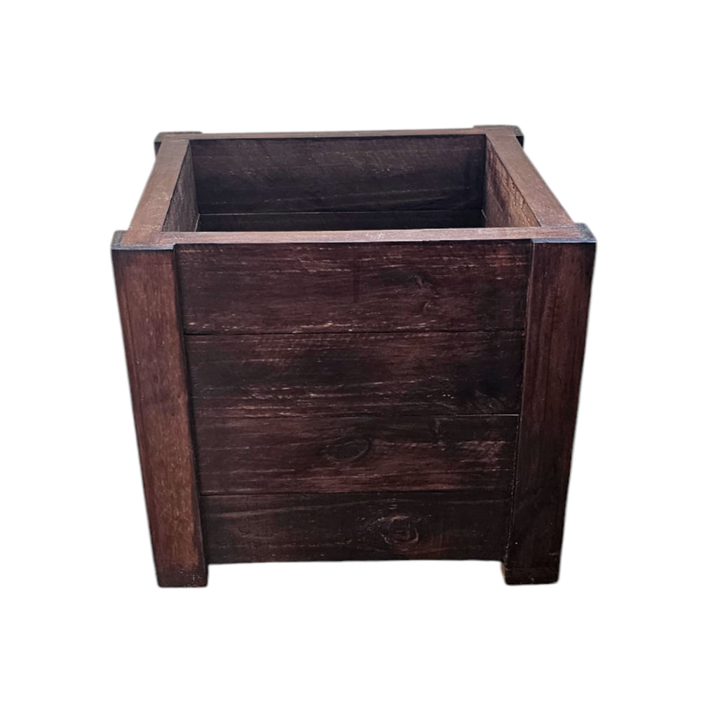MACETA MADERA CUADRADA GRANDE 35X35CM - Easy