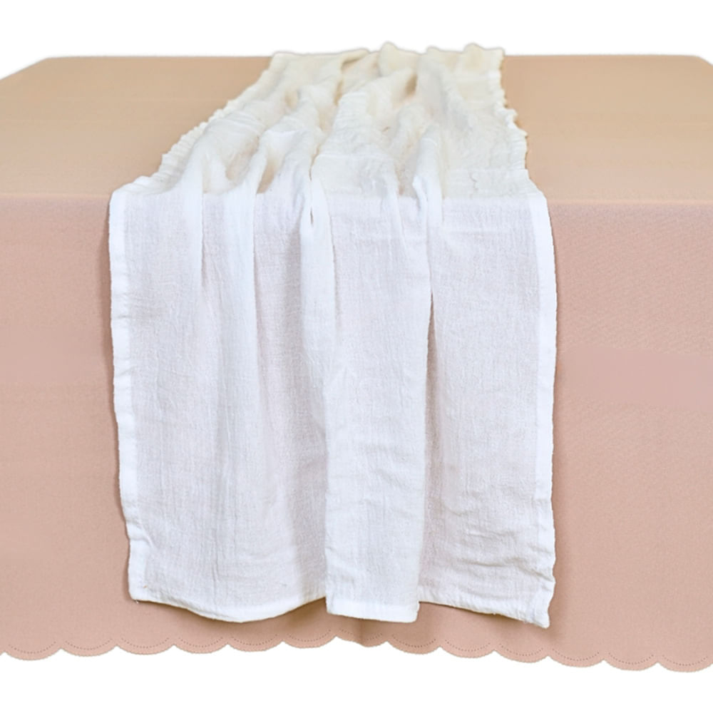 Camino De Mesa Gasa Arrugada Blanco 0,40X2 M Blanco Paris - Easy