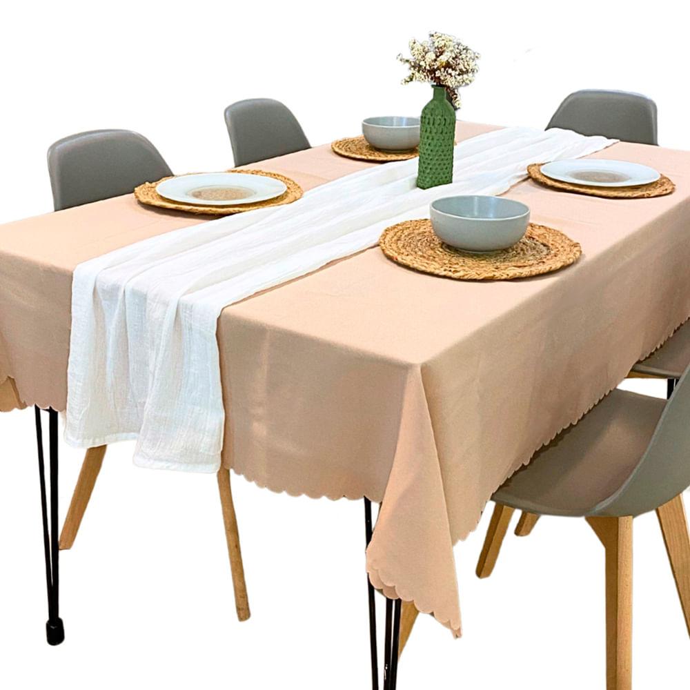 Camino De Mesa Gasa Arrugada Blanco 0,40X2 M Blanco Paris - Easy