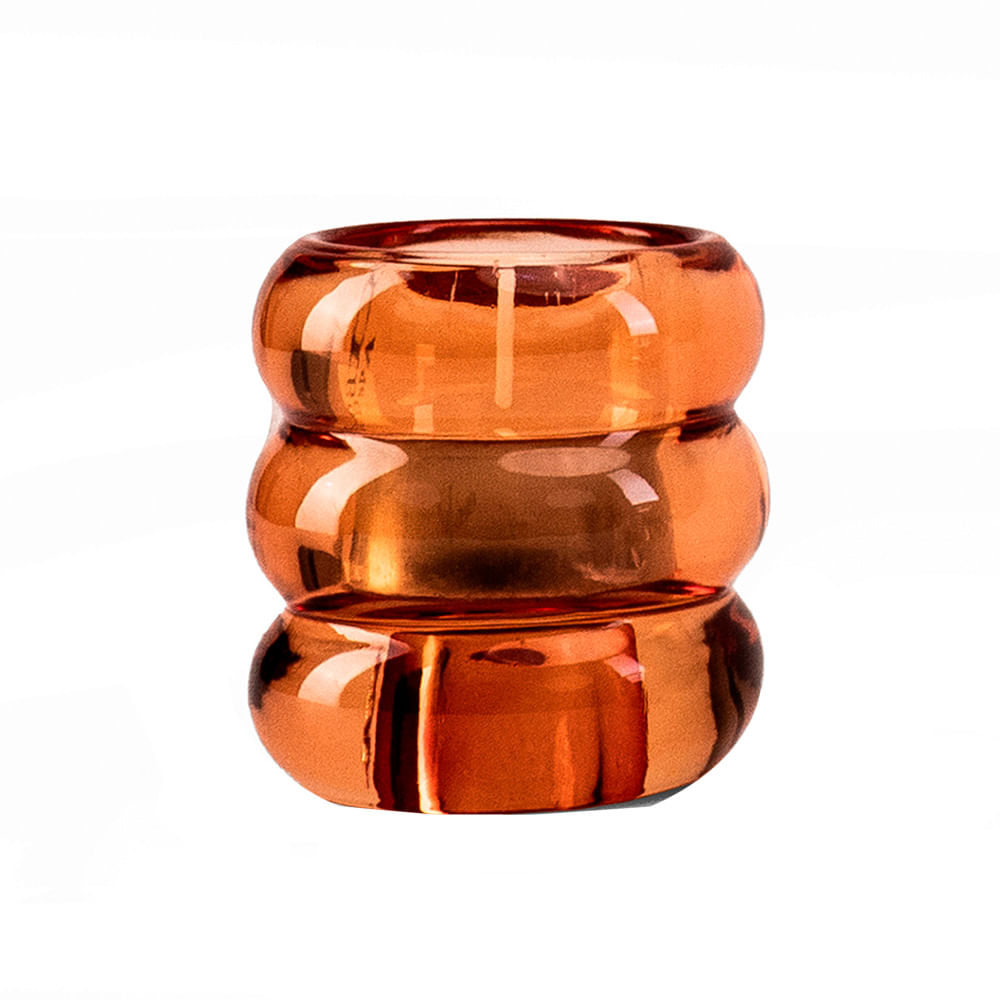 Porta Vela Vidrio Ambar 6.6x6 Cm Organic Spa - Easy