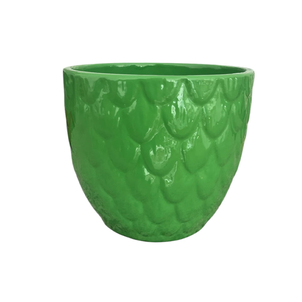Maceta Cerámica 20 Cm Verde Inglés Escamas Oh Si Housee - Easy