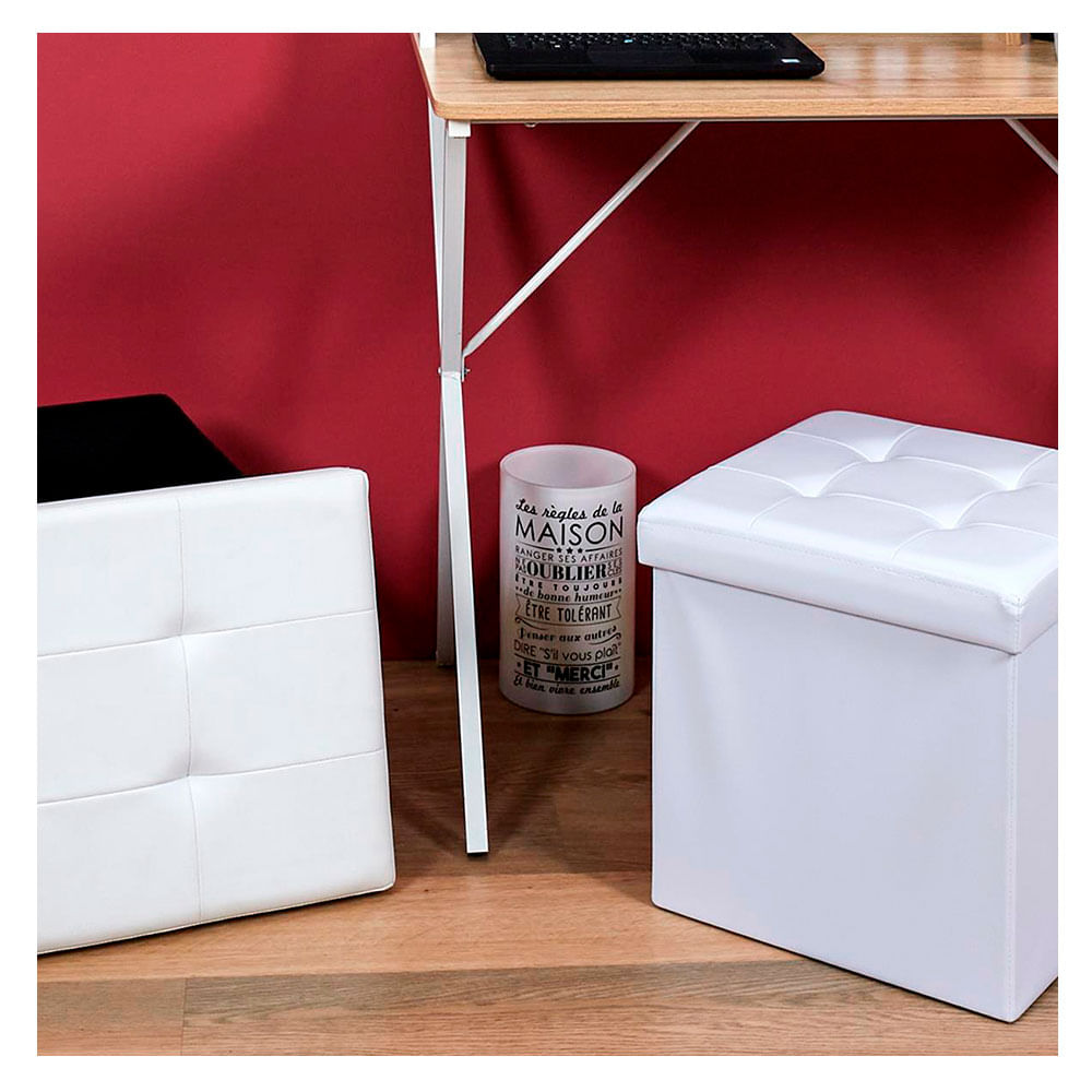 Puff 38x38x38 Cm Blanco M+Design - Easy