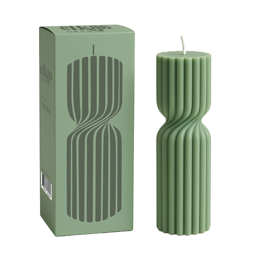 Vela Totem Verde 12 Cm Elkas Deco - Easy