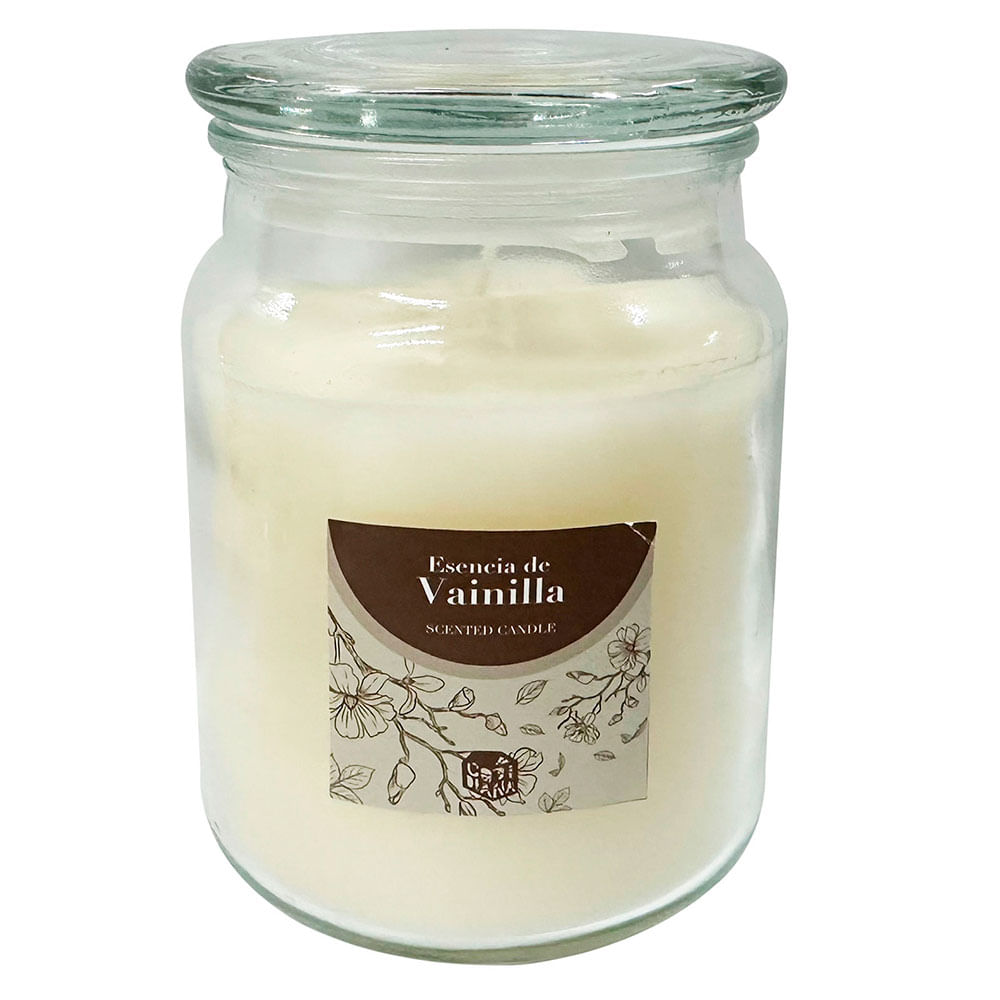 Vela Frasco Con Tapa Ecru Vainilla 14.4x9.5 Cm - Easy